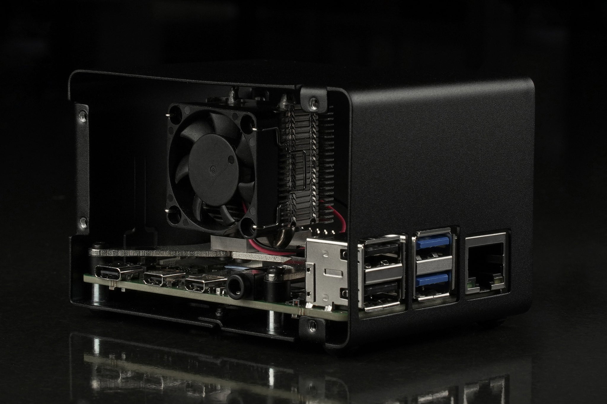 KKSB ROCK 5B Case with Heatsink - Black Aluminum Enclosure — KKSB Cases