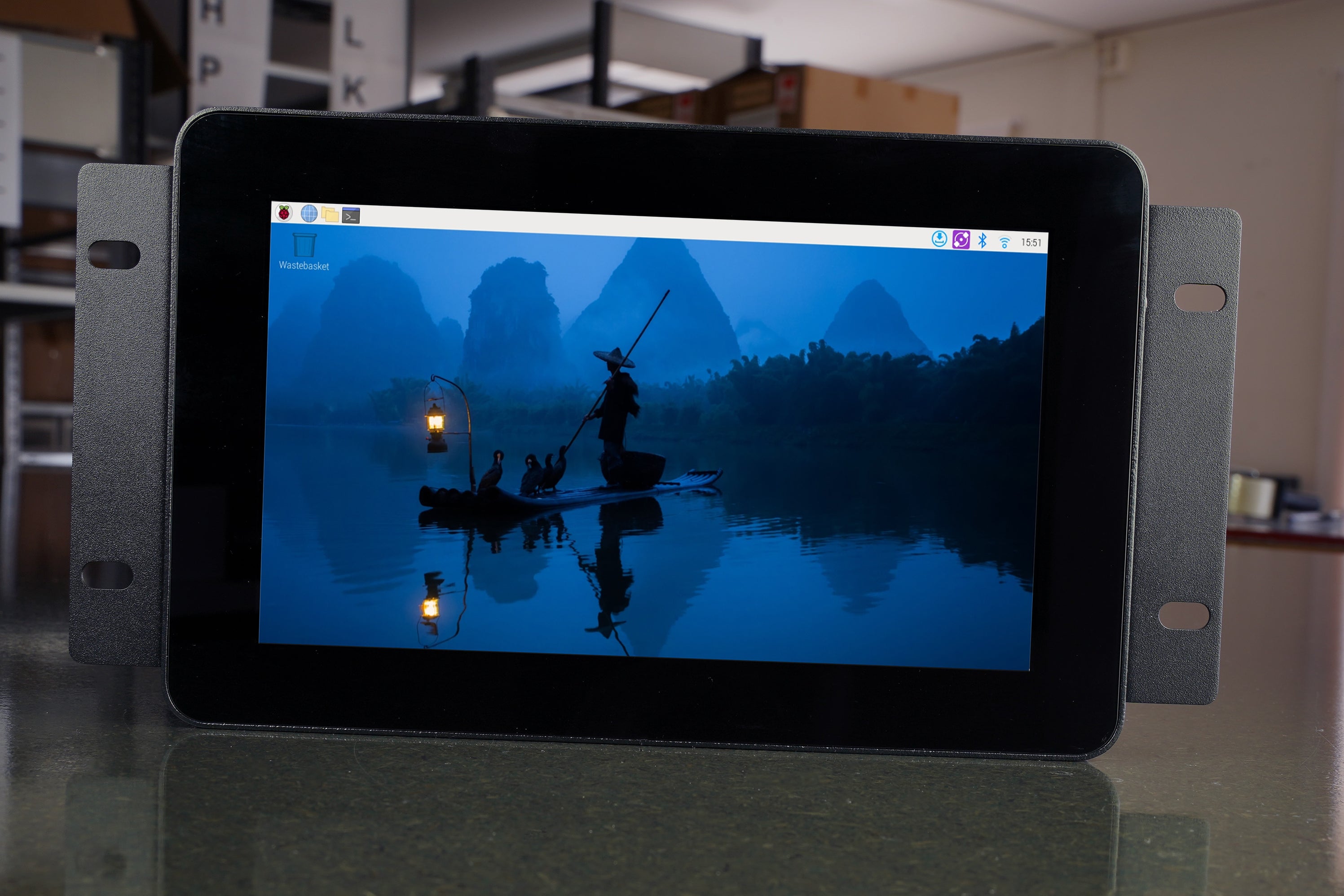 KKSB Panel Mount Case for Raspberry Pi 5 & Official 7-inch Touch Displ ...